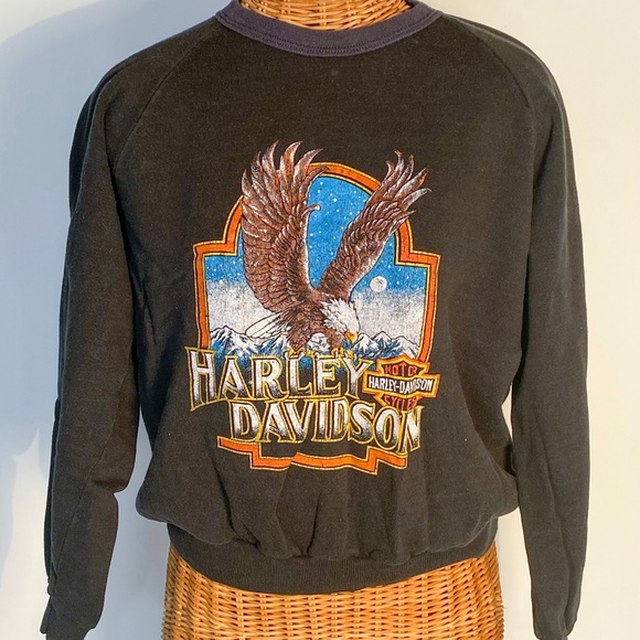 Harley-Davidson | Tops | Vintage Harley Davidson Eagle Sweatshirt ...